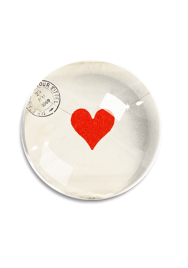Ben's Garden | French Envelope Heart Crystal Dome Paperweight ...