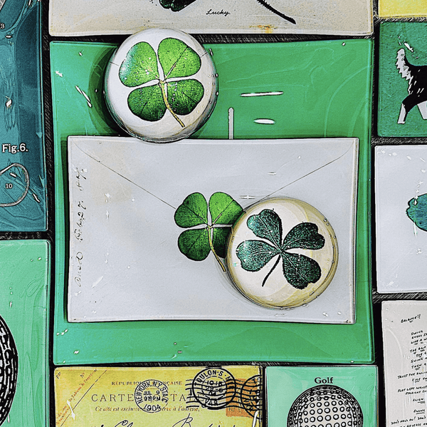 Bens Garden | Pressed Clover French Envelope Dome Paperweight ...