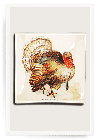 Flying Turkey Decoupage Glass Tray - Bensgarden.com