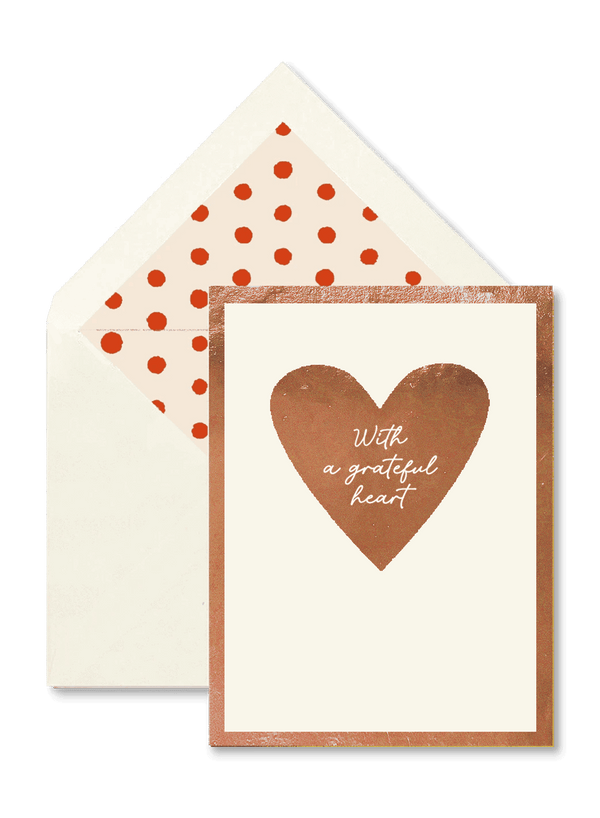 Ben's Papers | With A Grateful Heart Greeting Card, Blank Single Folded ...